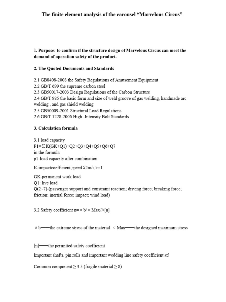 The Finite Element Analysis of The Carousel | PDF