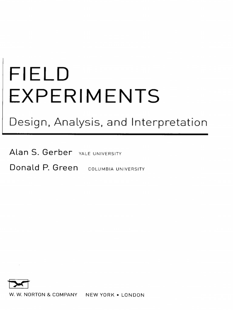 Field Experiments (Alan S. Gerber, Donald P. Green) | PDF