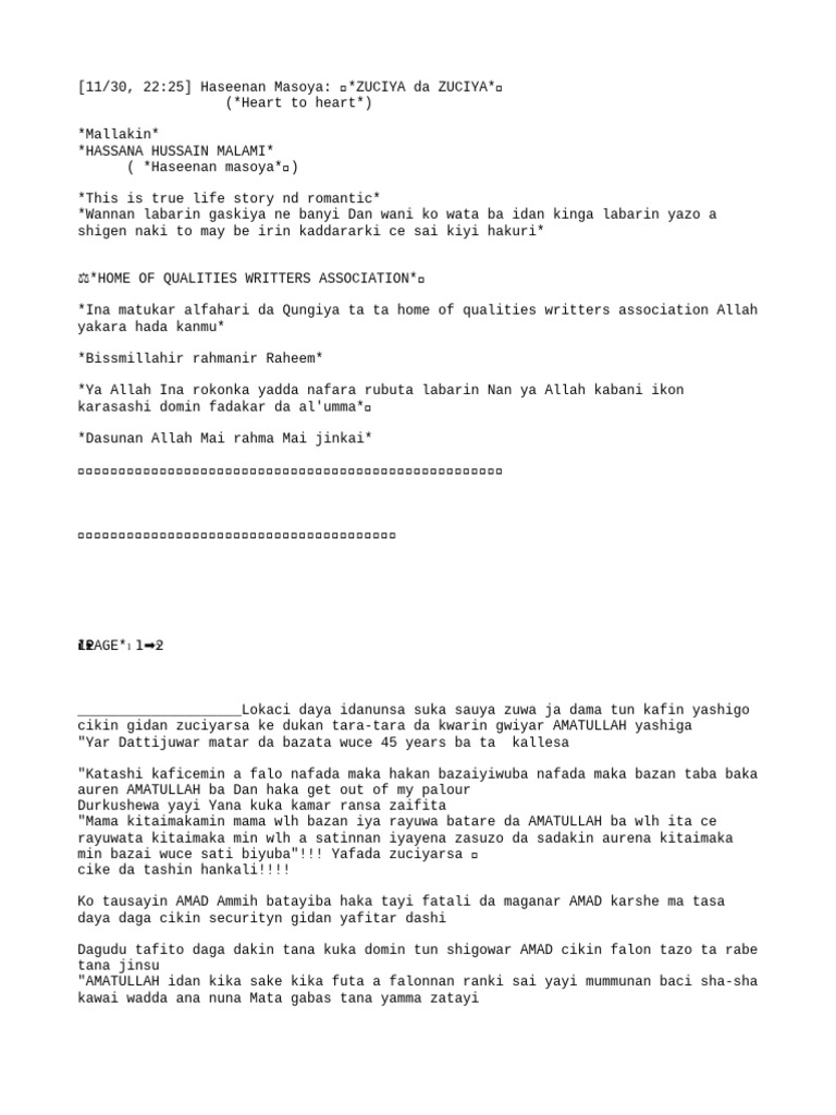 Zuciya Da Zuciya by Haseenan Masoya | PDF