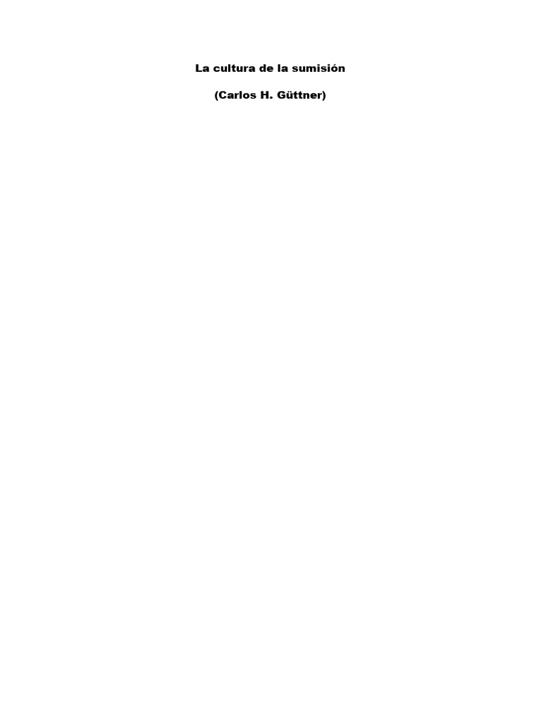 La Cultura de La Sumisión (CHG) | PDF