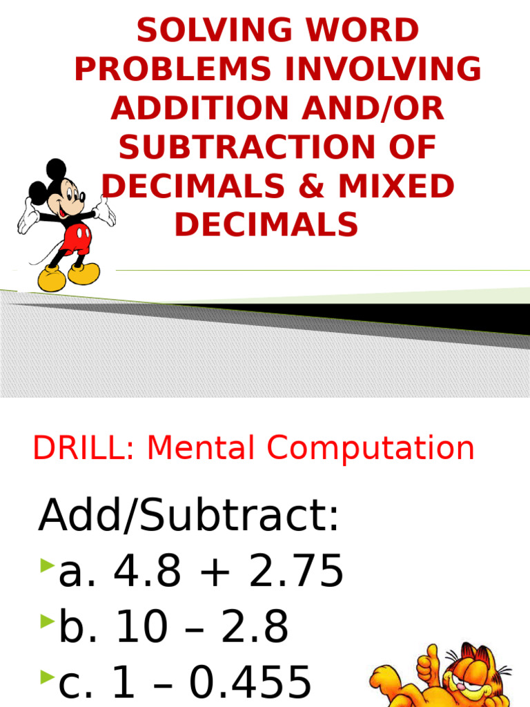 Solving Word Problems Involving Addition and | PDF
