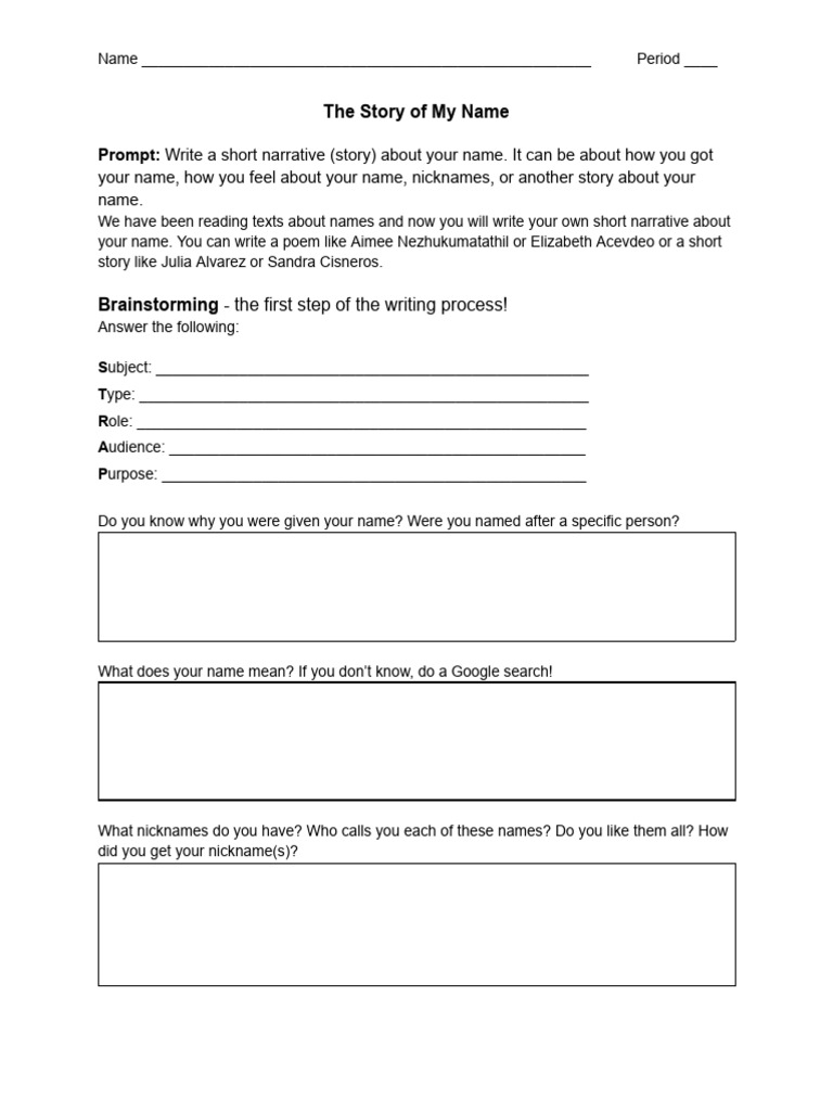 The Story of My Name | PDF