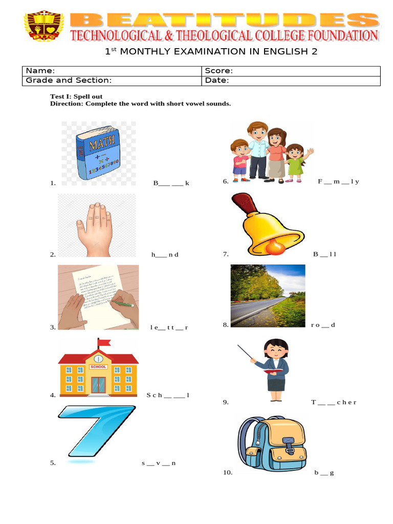 ENGLISH 2-Exam | PDF