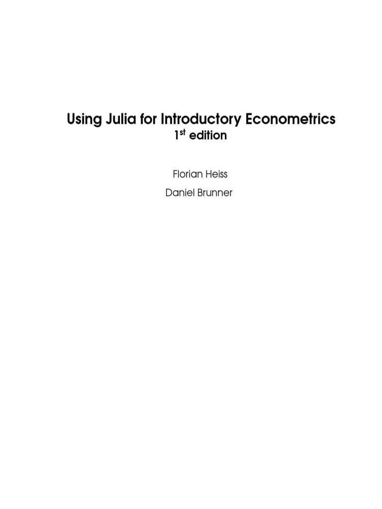 Econometrics With Julia | PDF