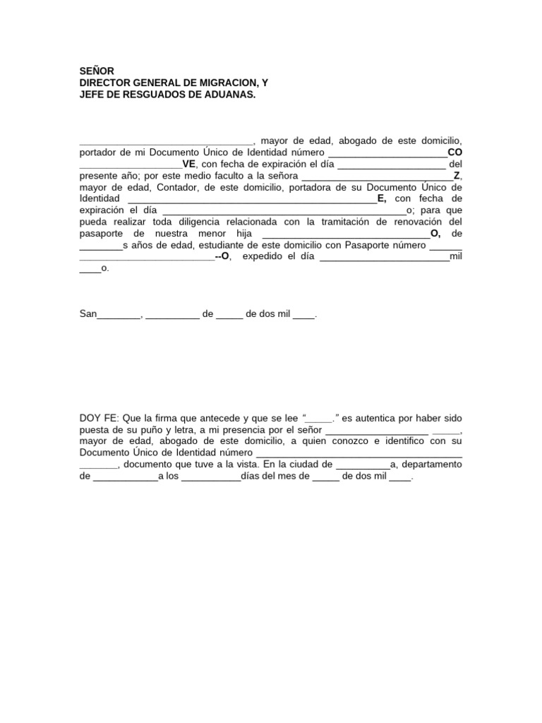 Formato de Poder Notarial | PDF