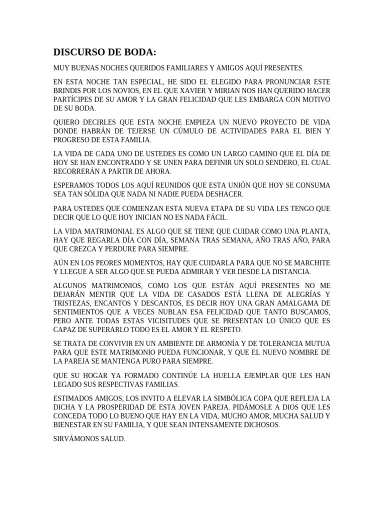Discurso de Boda | PDF