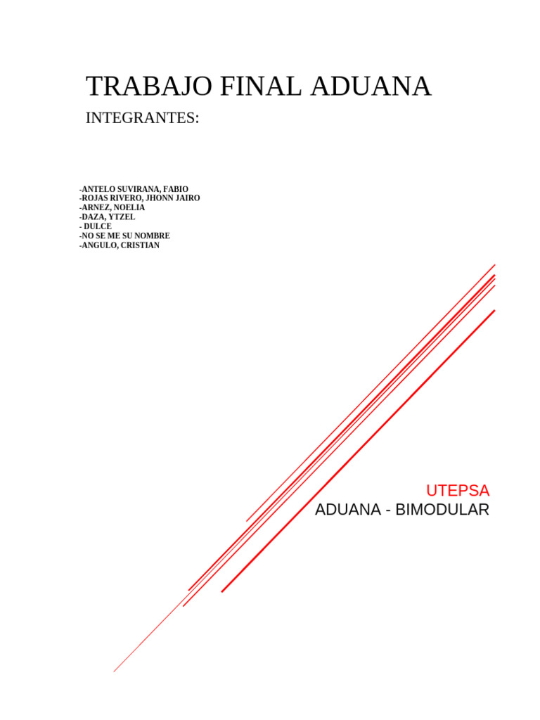 Trabajo Final Aduana Utepsa | PDF