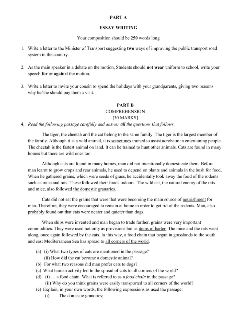 2021 Bece English Language Paper 2 | PDF