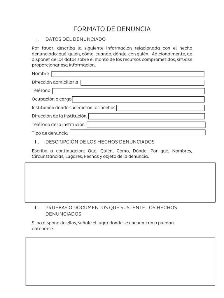 Formato de denuncia | PDF