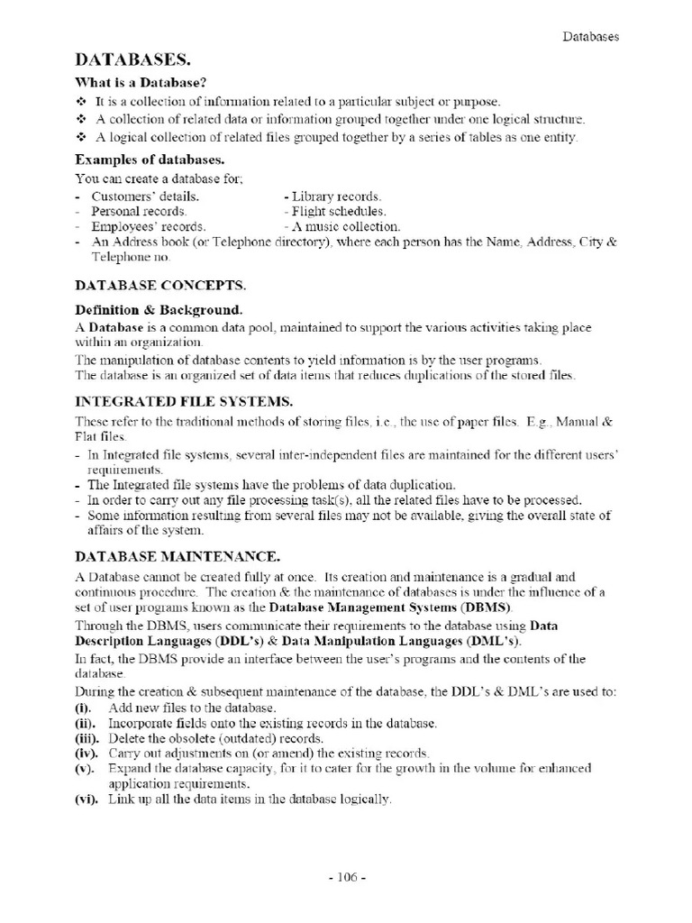 Module 1 (DBMS Definition, Advantages, Disadvantages, Examples) | PDF Module 1 (DBMS Definition, Advantages, Disadvantages, Examples) | PDF
