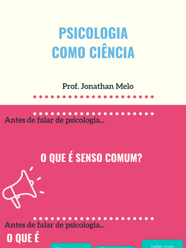 PCP Aula 01 - Psicologia Como Ciência | PDF