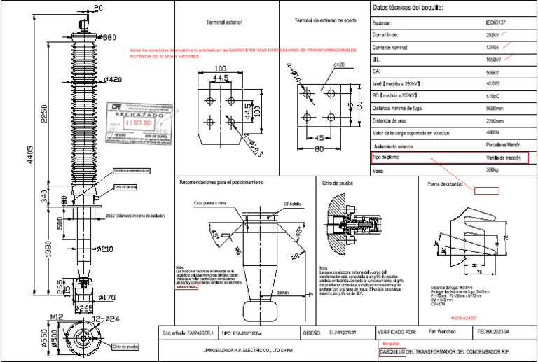 6.HV Bushing Drawing - Rev.01 | PDF