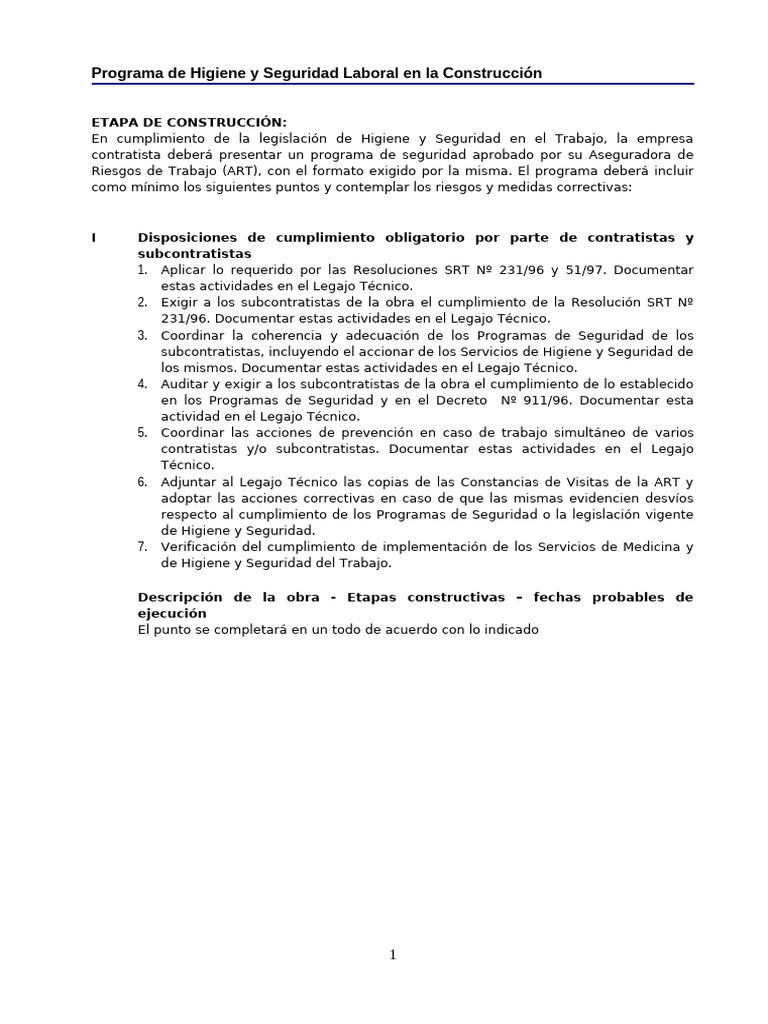 Programa-de-Seguridad-e-Higiene | PDF