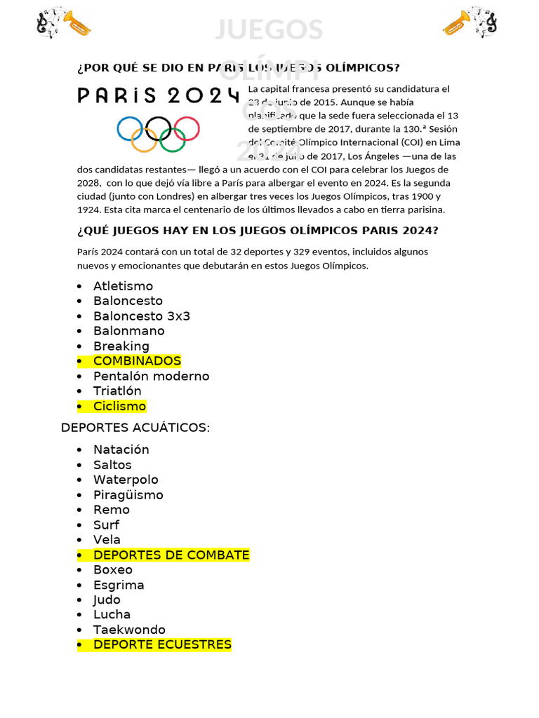 Los Juegos Olímpicos | PDF