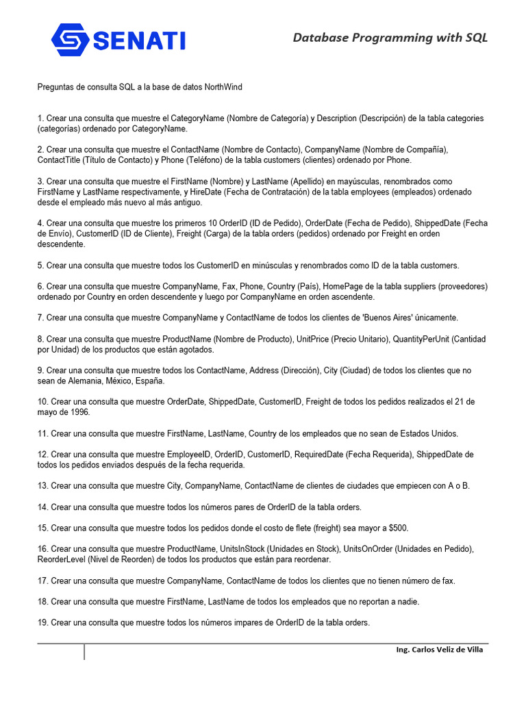 Ejercicio SQL 2 | PDF | Informática | Negocios