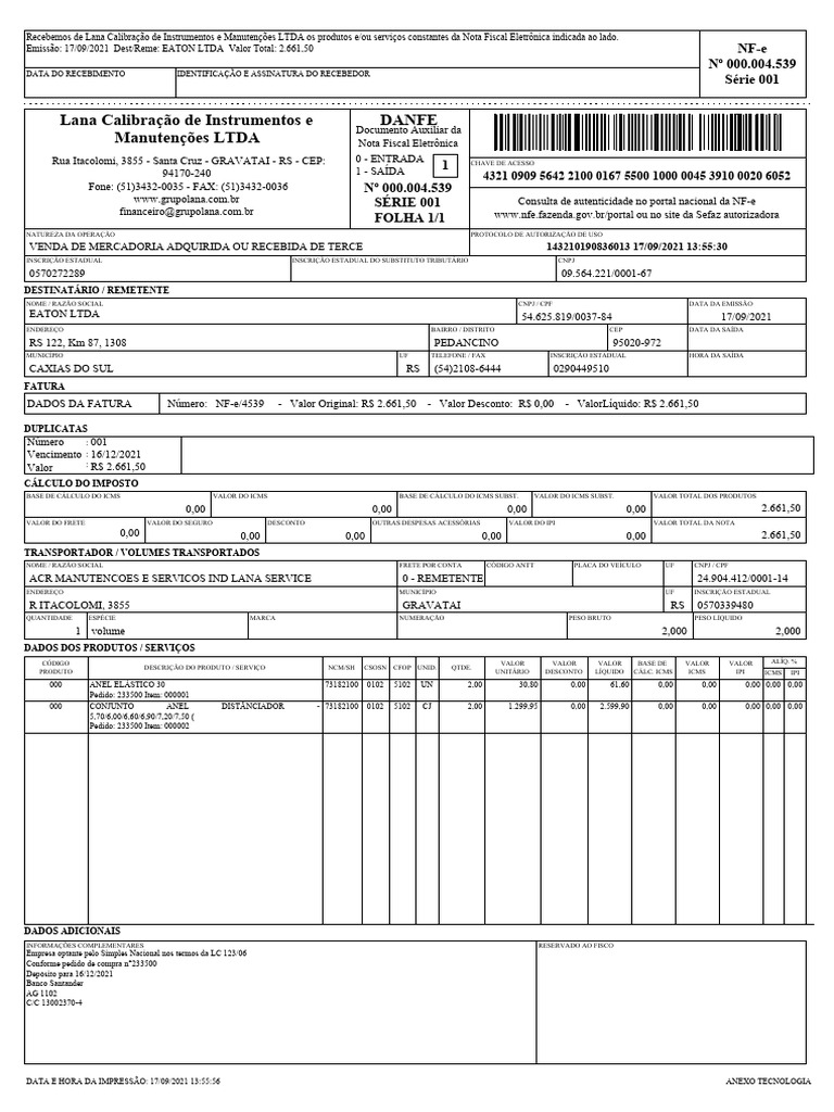 Danfe 4539 | PDF