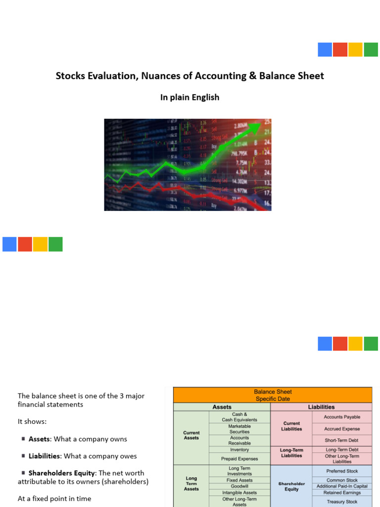Stocks Evaluation, Nuances of Accounting & Balance Sheet: in Plain ...