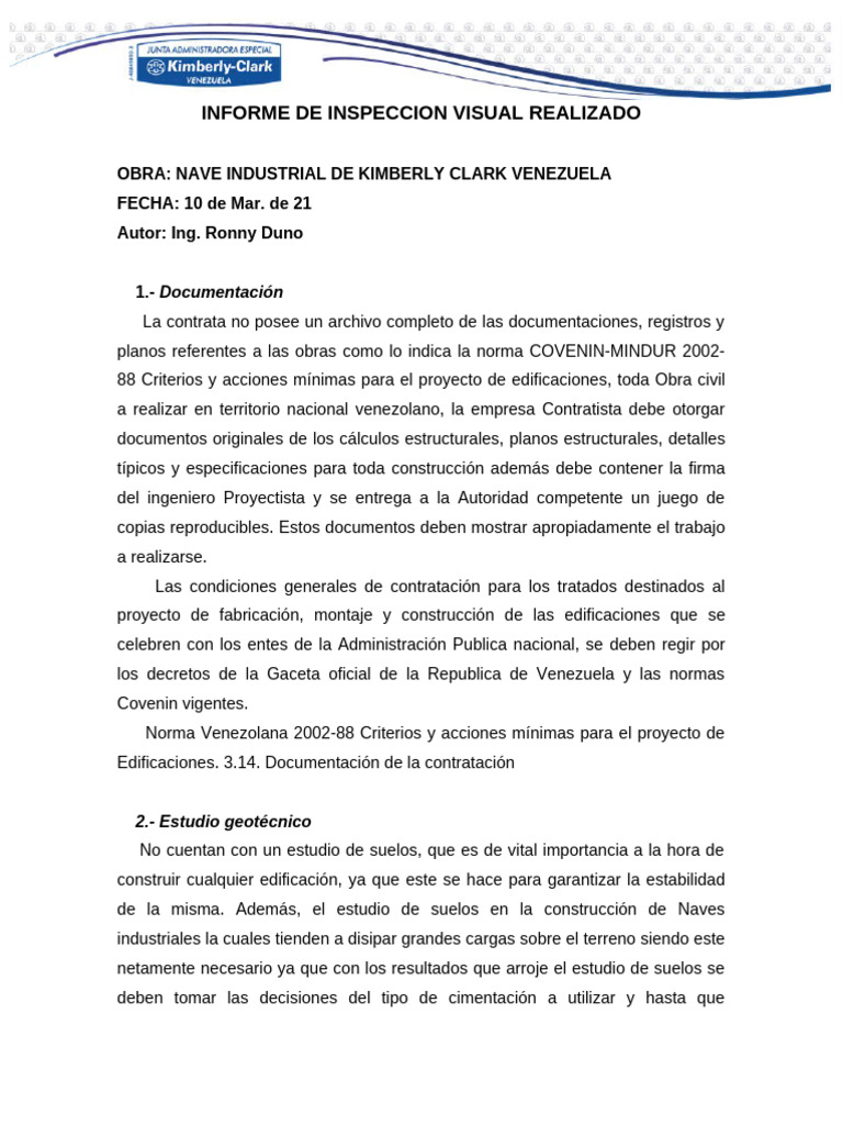 Informe de inspeccion visual | PDF
