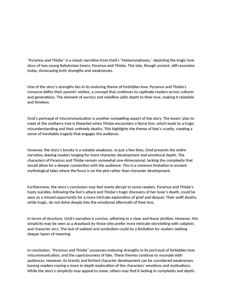 Pyramus and Thisbe | PDF | Narrative