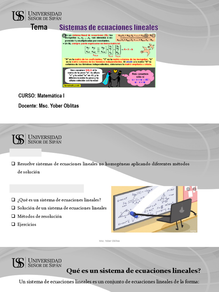 Clase 04 - Sistemas de Ecuaciones Lineales | PDF