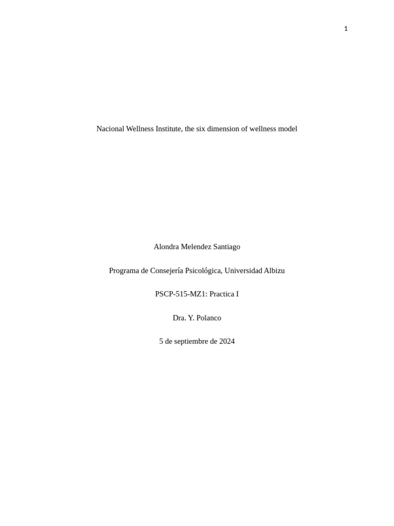 The Six Dimensions of Wellness | PDF