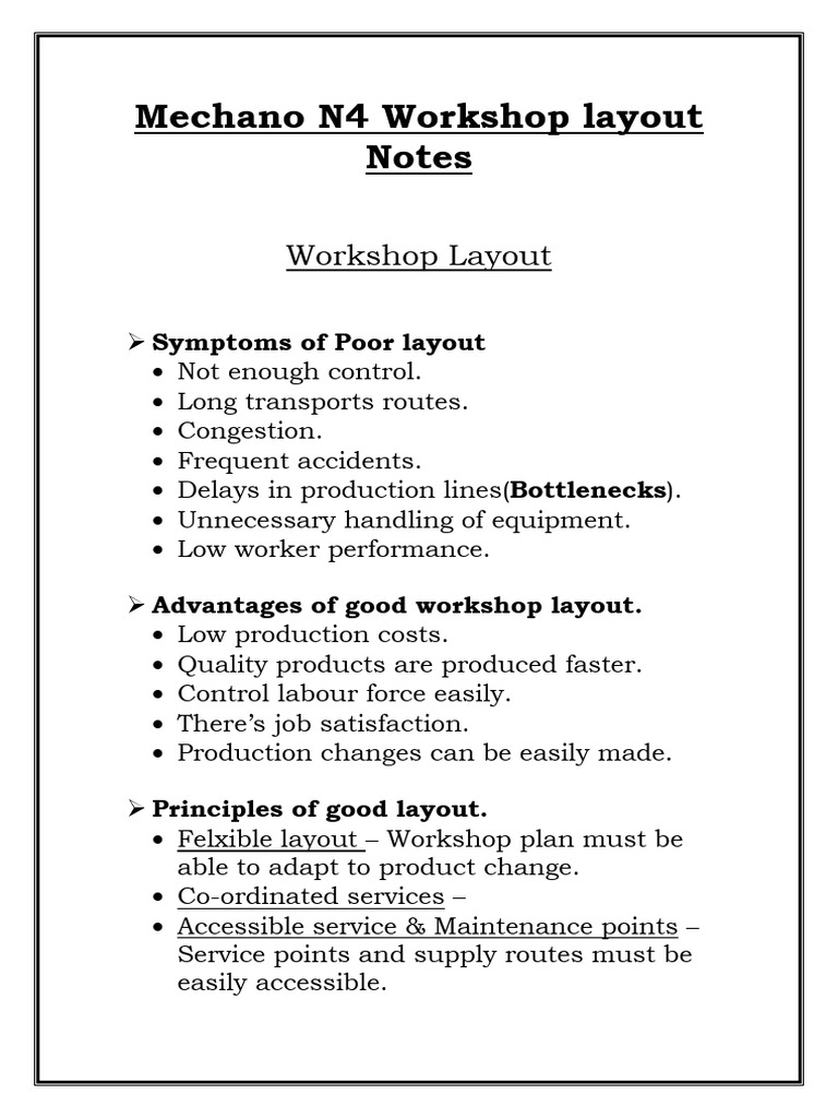 Mechano N4 Workshop Layout Guide | PDF | Transport | Art