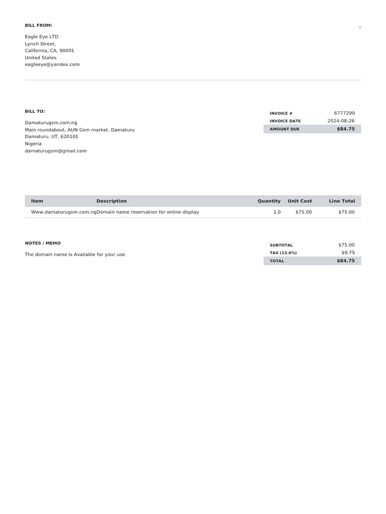 Invoice | PDF