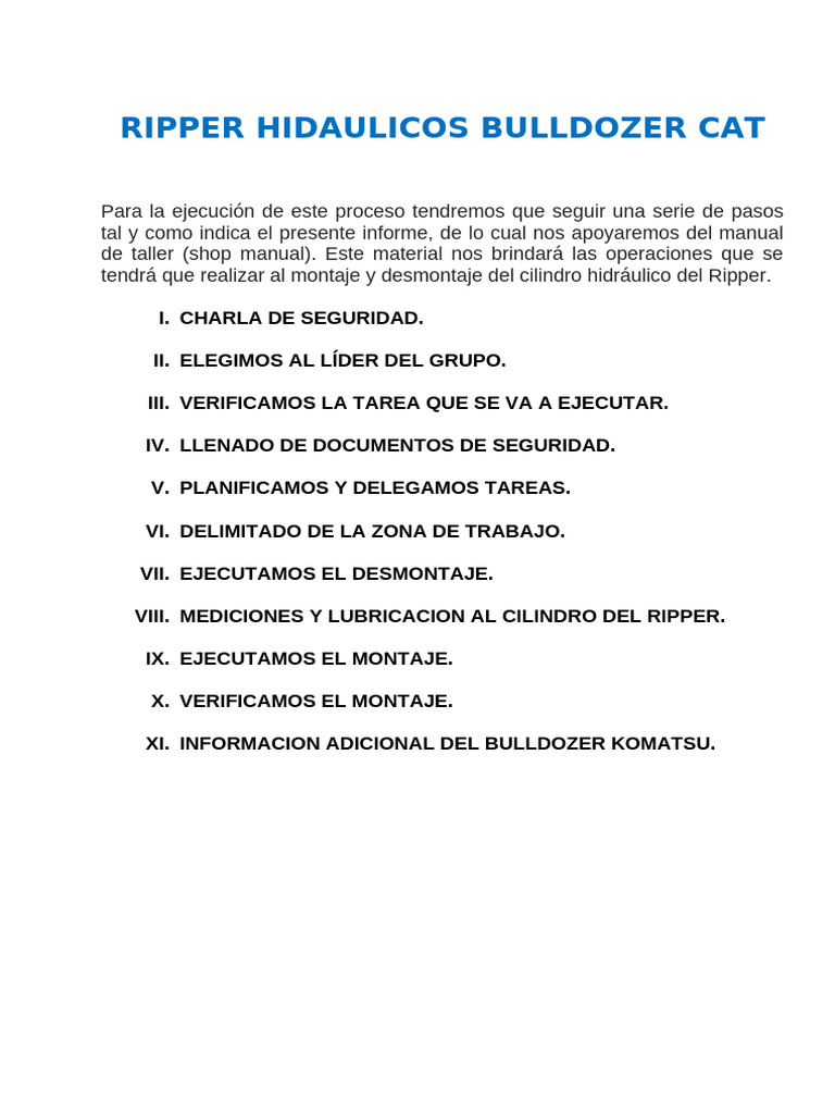 RIPPER HIDRAULICOS BULLDOZER CAT | PDF