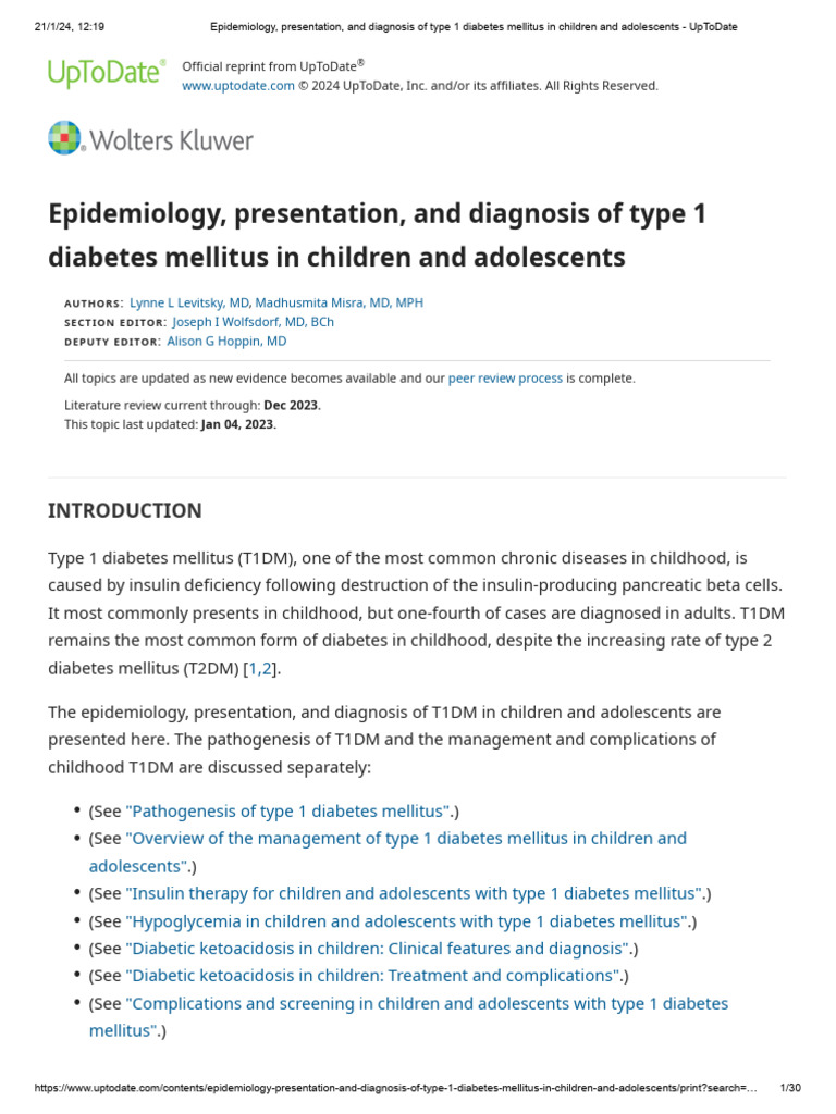 Diabetes Tipo 1 | PDF