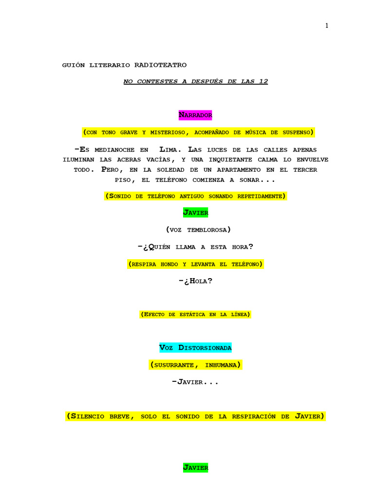 Guion Literario - Radiotetaro | PDF