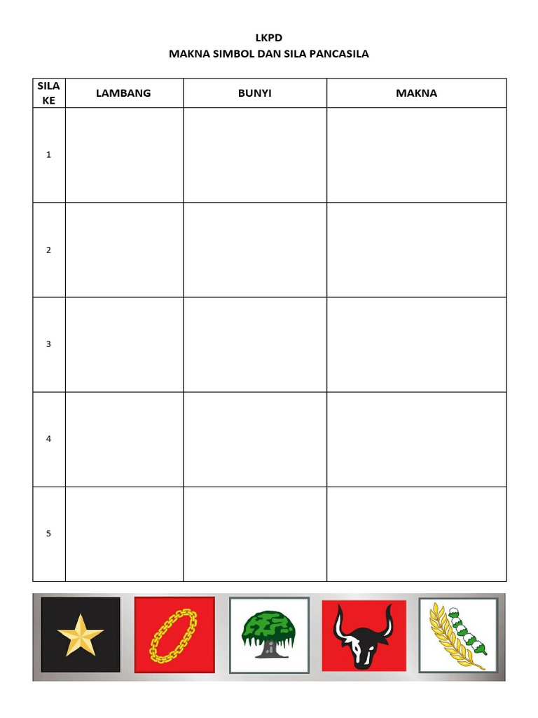 Materi Dan LKPD - Makna Simbol Sila Dalam Pancasila | PDF