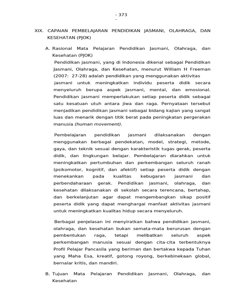 CP Pjok Revisi | PDF