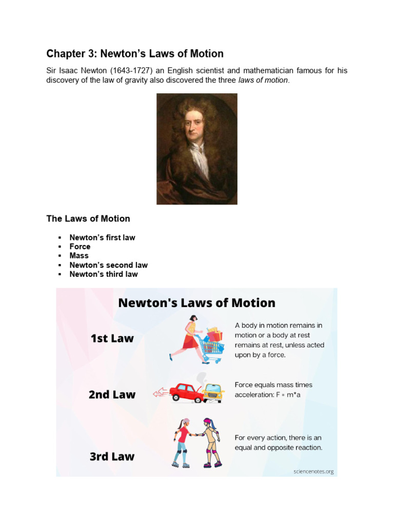 Chapter 3 Newtons Laws of Motion | PDF