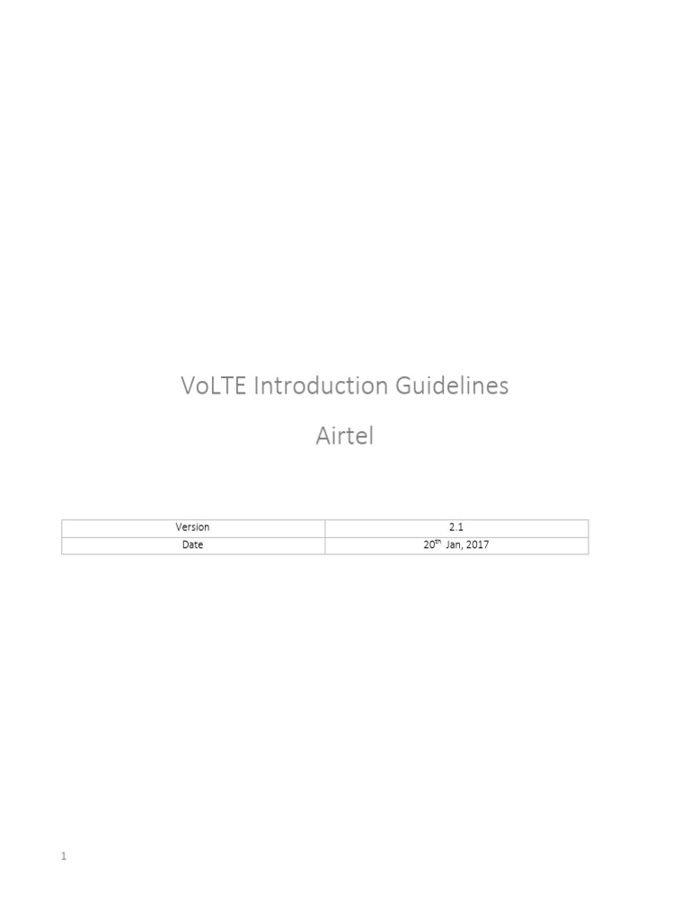 VoLTE Implementation Guidelines for Airtel | PDF | Computer Networking | Network Architecture