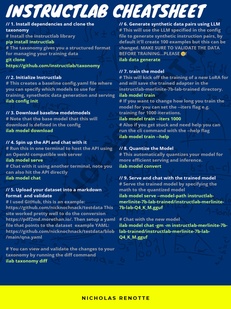 Instructlab Cheatsheet | PDF