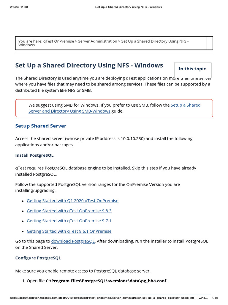 Set Up A Shared Directory Using NFS - Windows | PDF