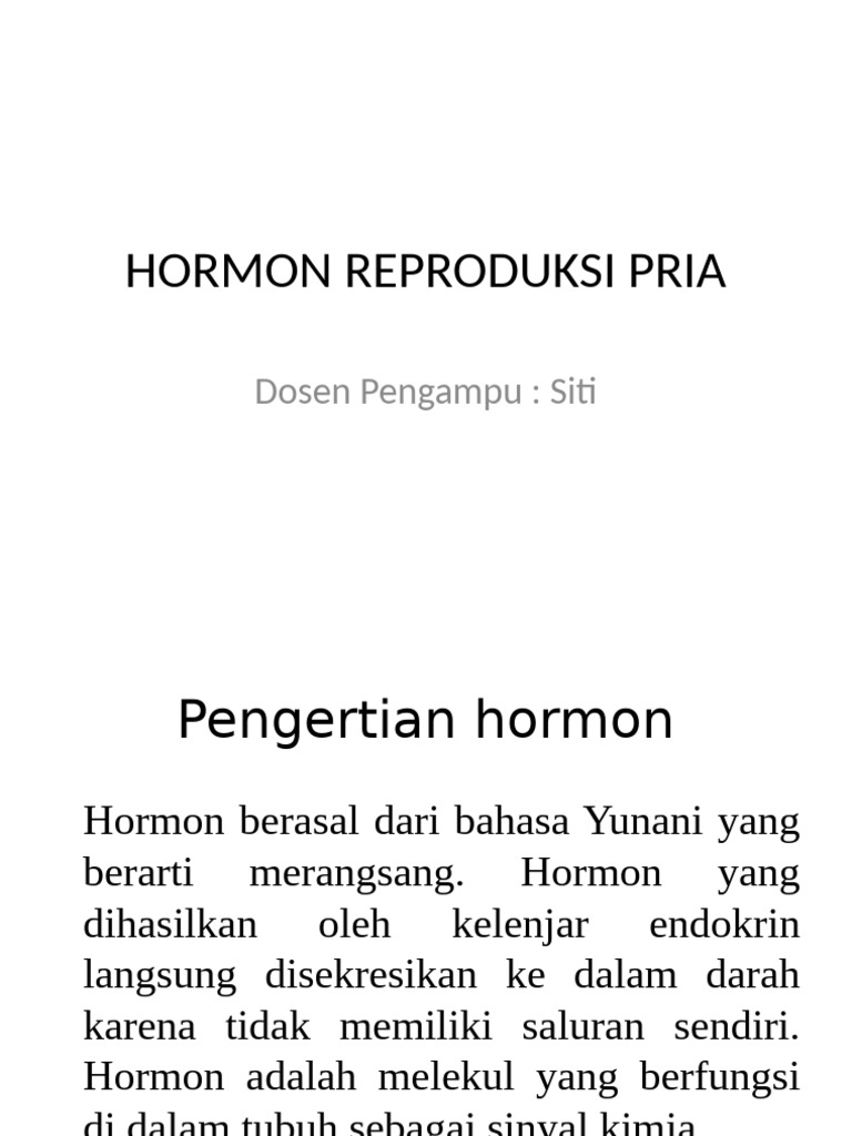 Ppt Hormon Reproduksi Pria | PDF