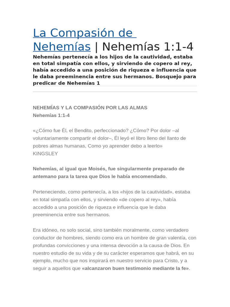 La Compasión de Nehemías | PDF