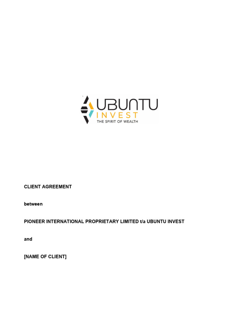 Ubuntu Invest Client Agreement Terms and Conditions | PDF