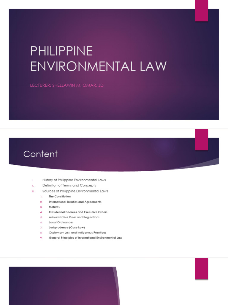 Philippine Environmental Law Overview | PDF | Environmental Law ...
