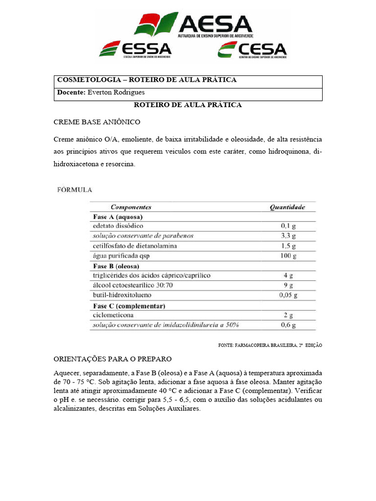 Roteiro de Aula Pratica | PDF