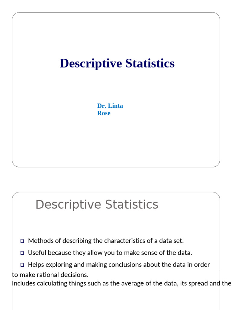 C4 - Descriptive Statistics | PDF