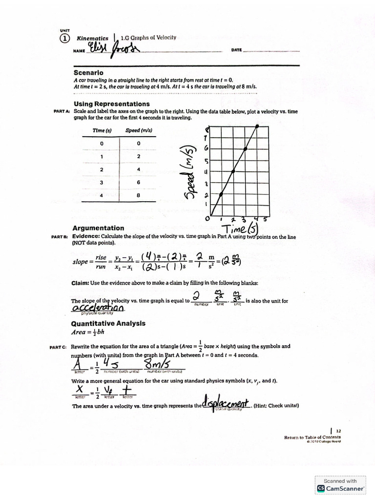 Jacobs.1.03 Graphing Motion Practice | PDF