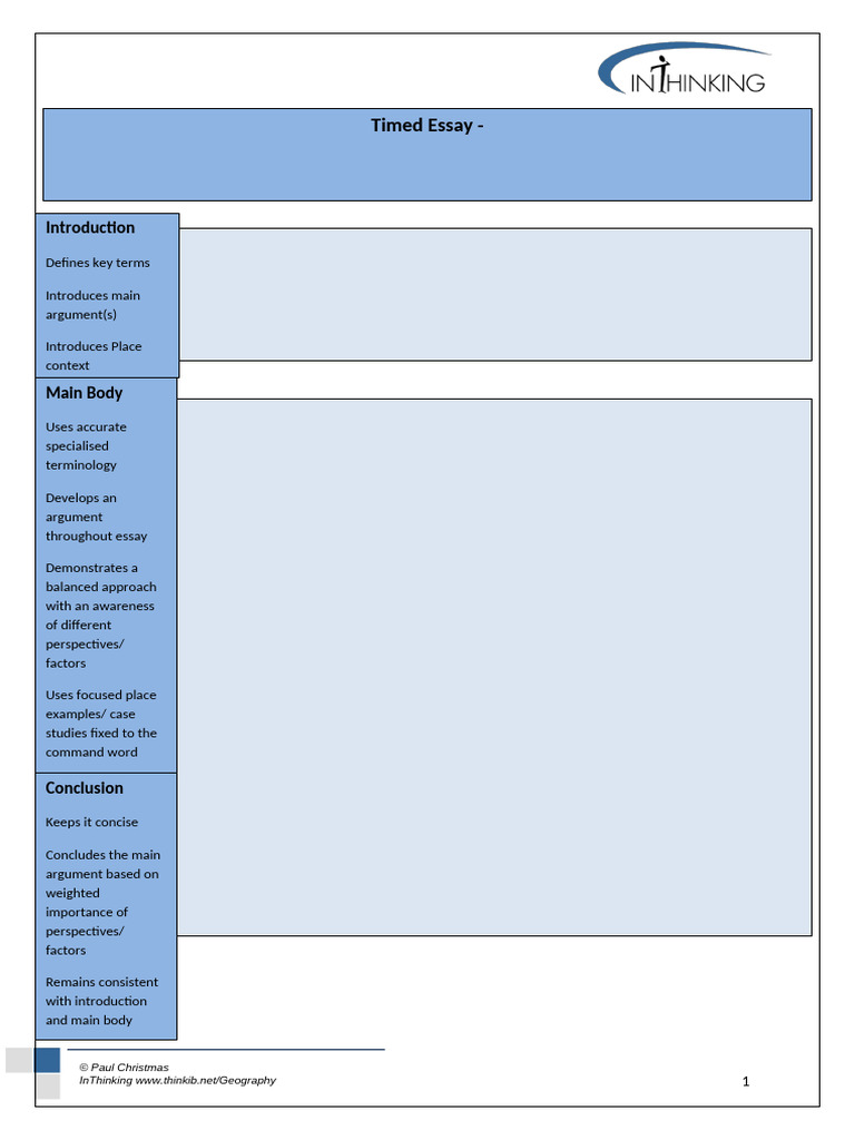 Essay Frame With Lead Sentences Template | PDF