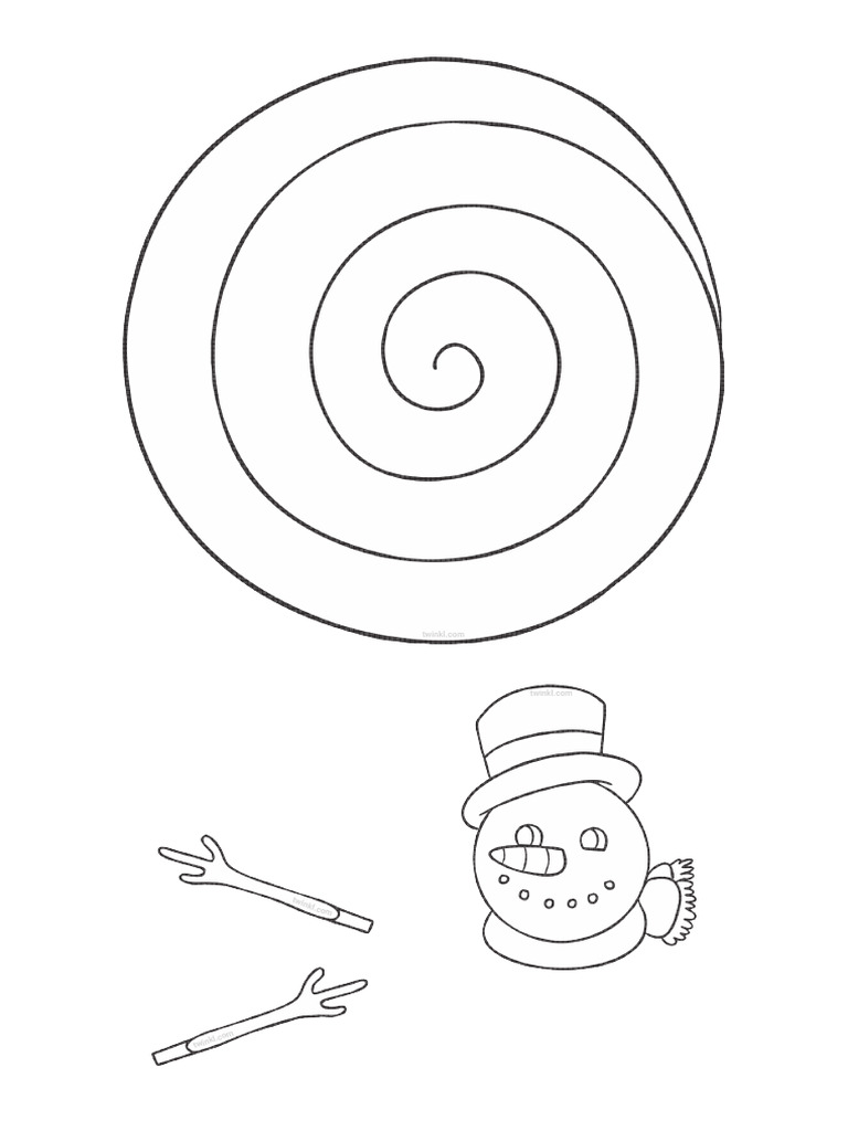 spiral-paper-snowman craft | PDF