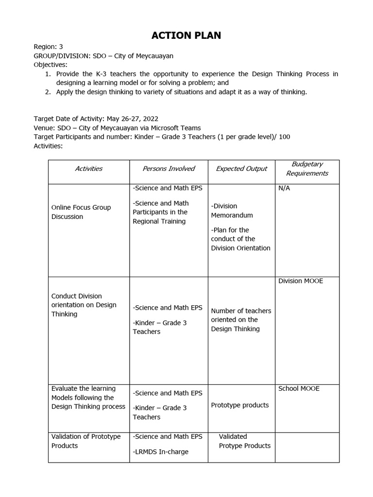 Action Plan | PDF