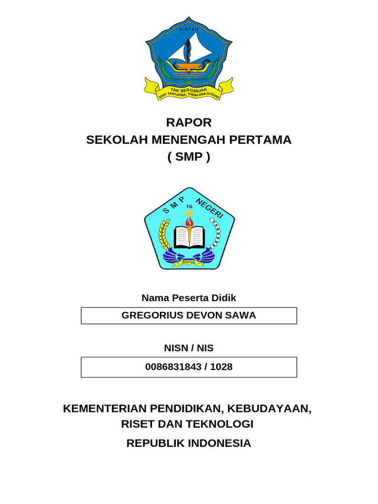 PLK - Rapor - 0086831843-1 (1) Biodata Devon | PDF