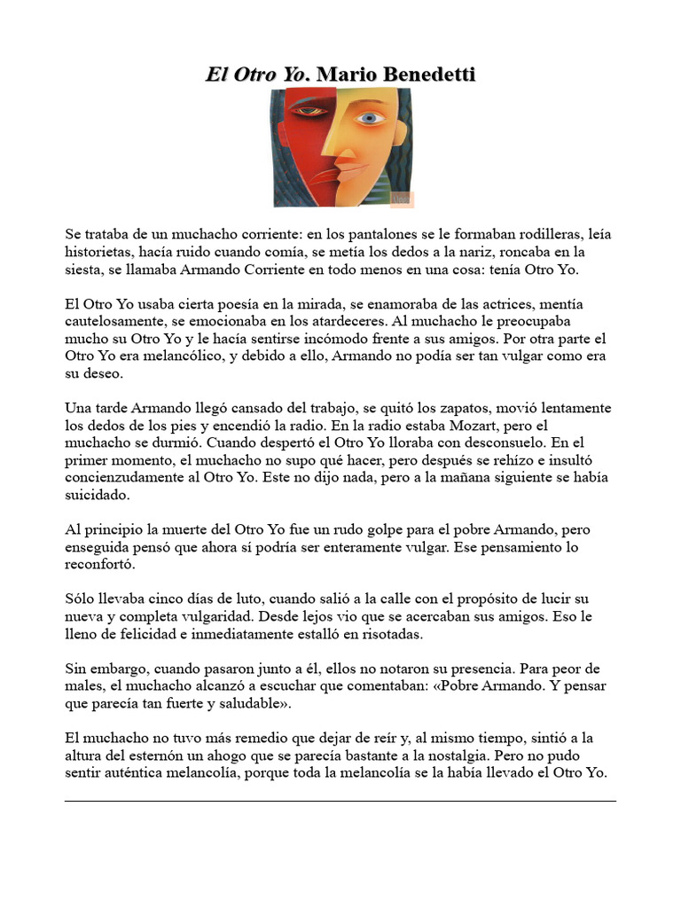 EL OTRO YO. Mario Benedetti. | PDF