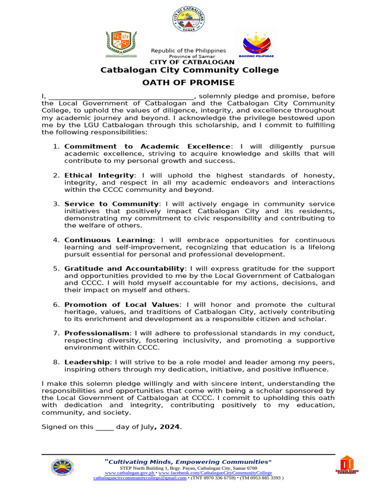 Oath of Promise | PDF