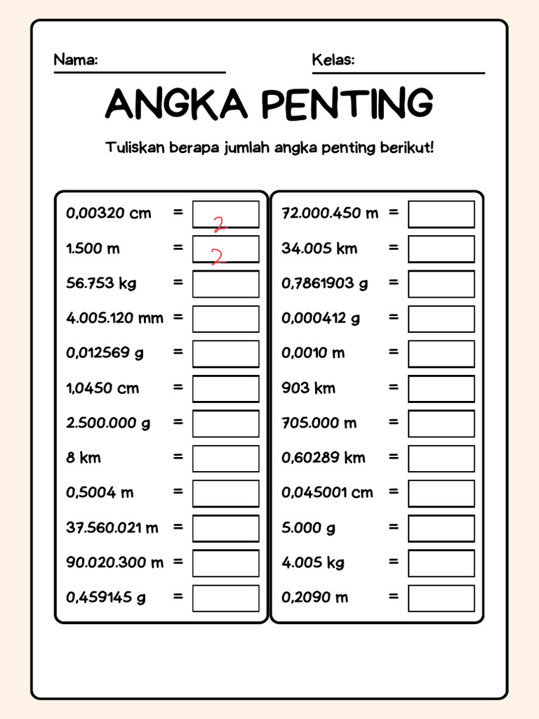 LKPD Angka Penting PDF | PDF